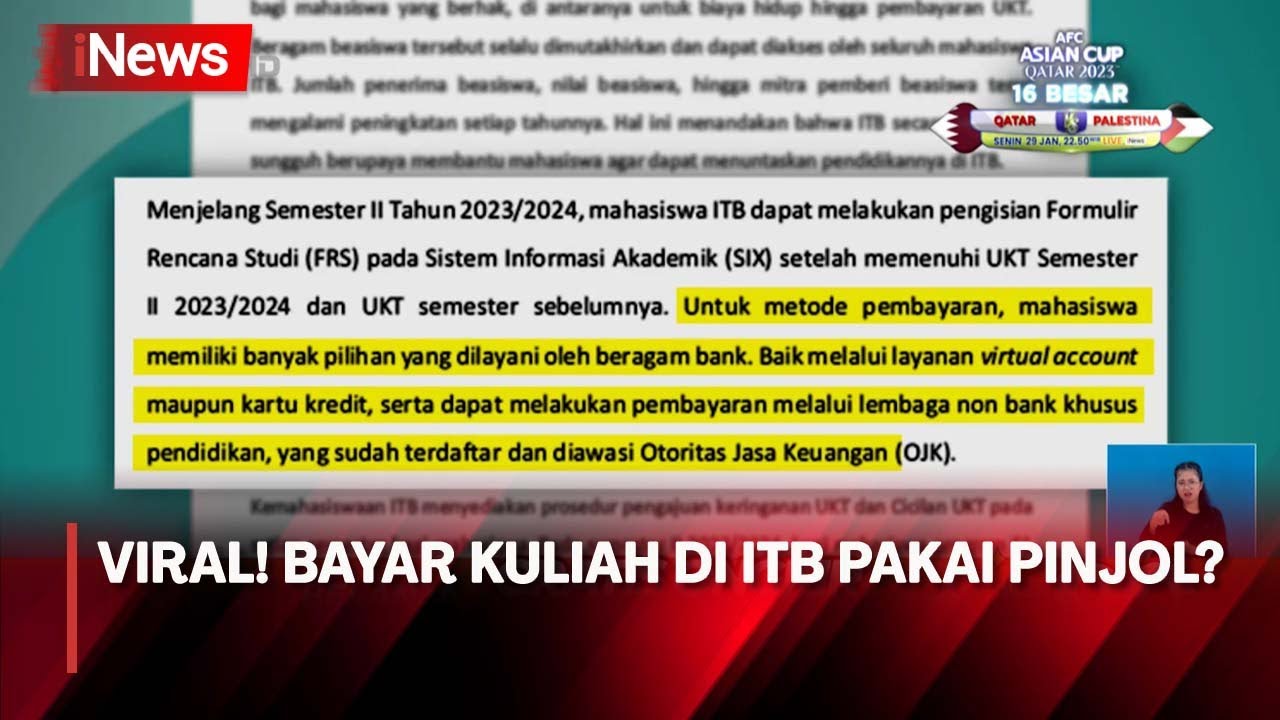 Viral Mahasiswa Bisa Bayar Kuliah Pakai Pinjol, ITB Angkat Bicara - YouTube