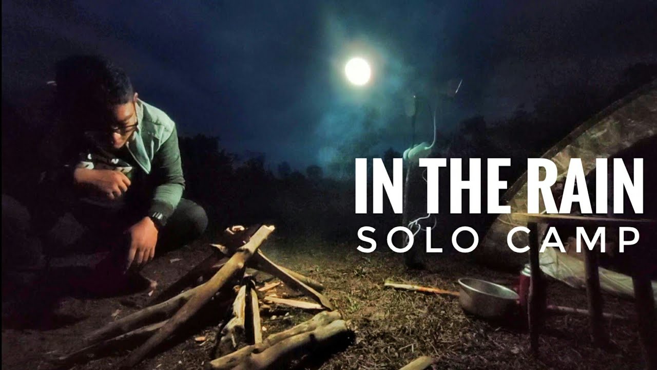 SOLO OVERNIGHT CAMPING IN THE RAIN - RELAXING IN THE TENT - ASMR ...