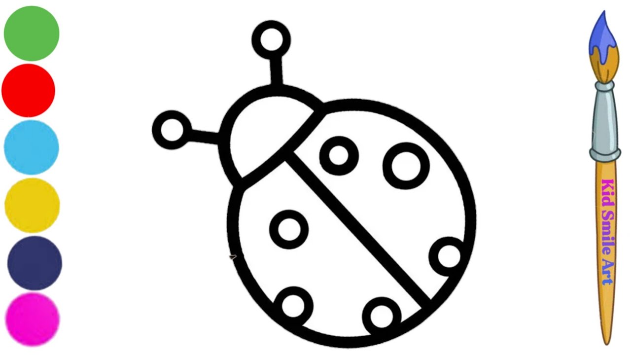 Lady bug drawing for kids|Drawing|Easy drawing - YouTube