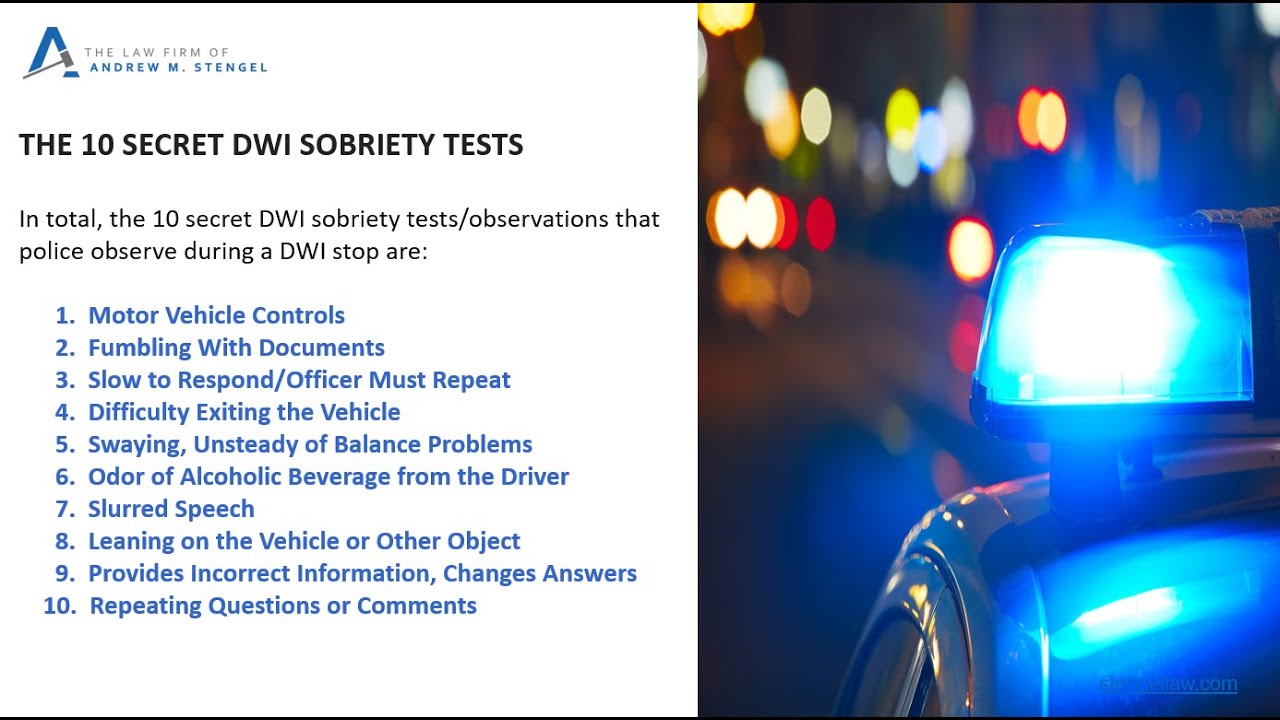 10 Secret DWI Sobriety Tests / DWI and DUI Lawyer NYC / New York - YouTube