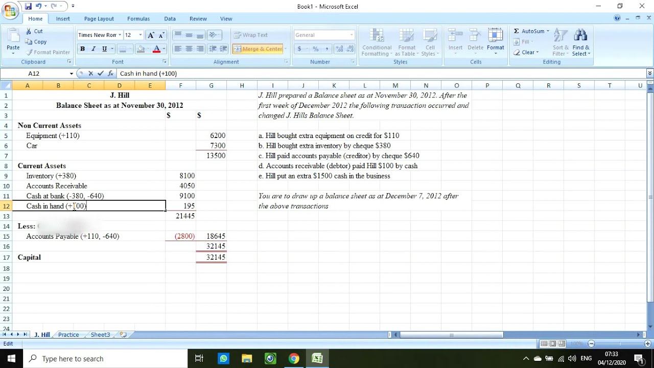 Two column balance sheet csec/cxc Test /Prep Review - YouTube