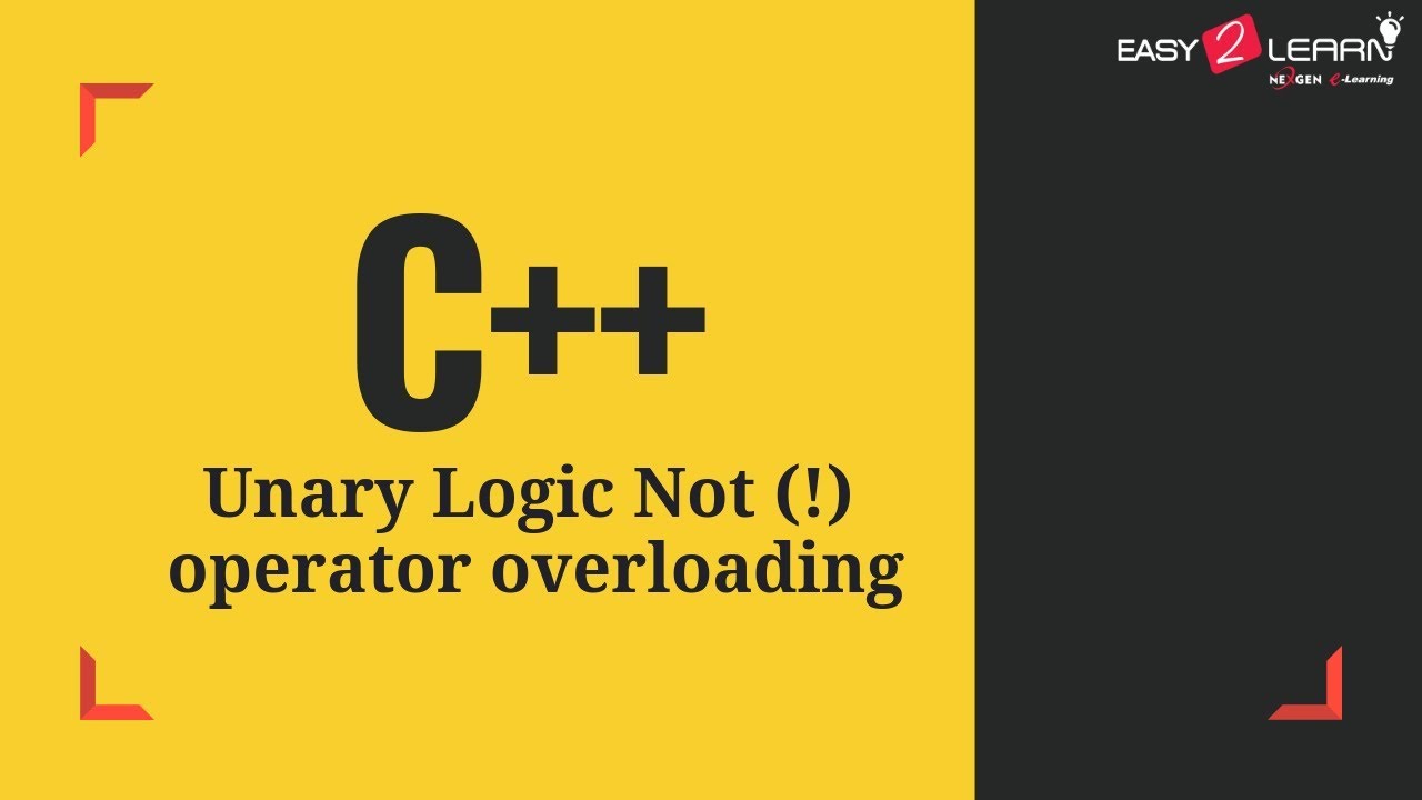 Unary Logic Not ! operator overloading - YouTube
