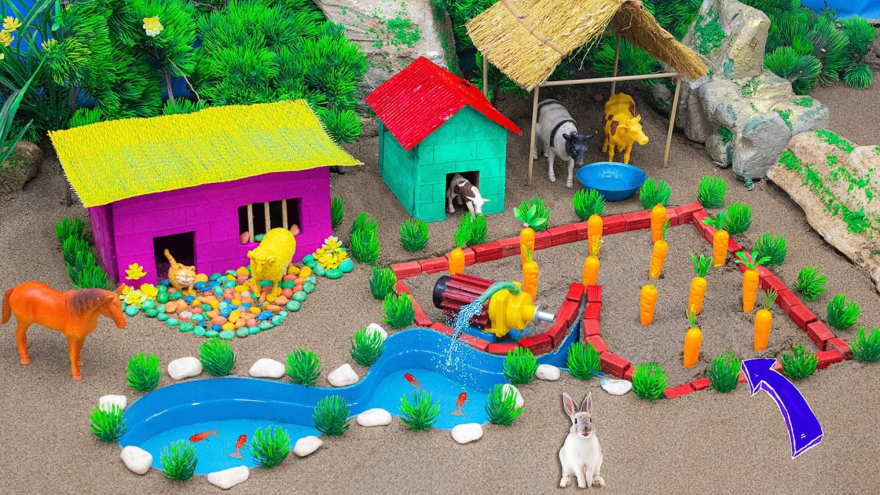 DIY tractor making cattle farm with house for cow,pig,fishpond | supply ...