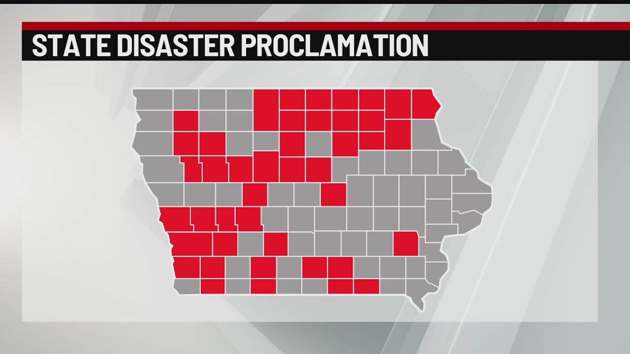 43 counties declared disaster areas - YouTube
