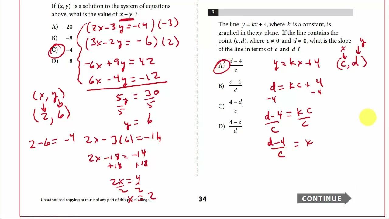 SAT Math Prep No Calculator Practice Test 3 - YouTube