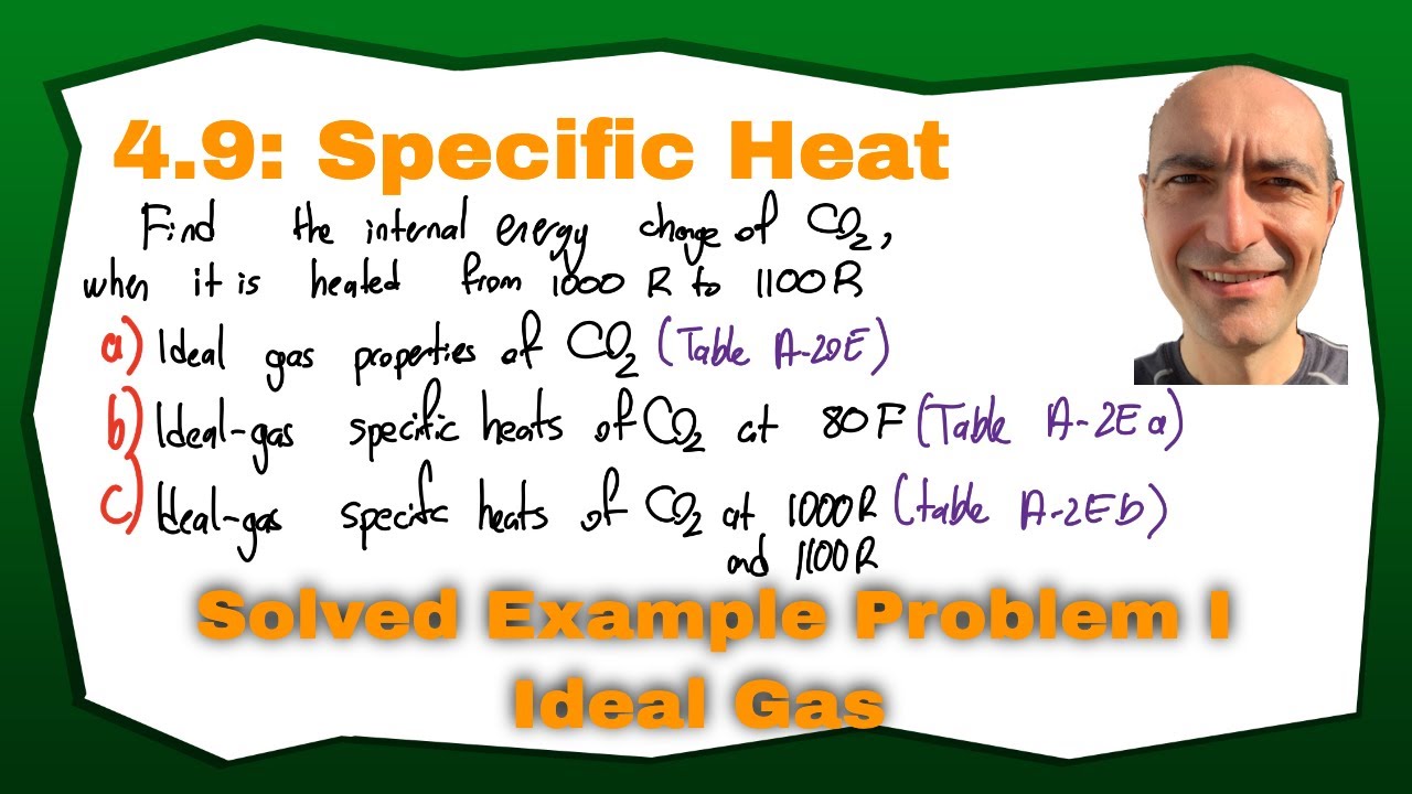 Thermo 4.9 - Specific Heat of Ideal Gases - Solved Example Problem I ...