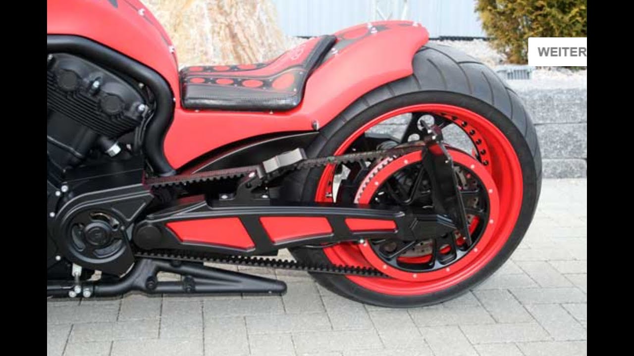 Harley Davidson v rod red custom - YouTube