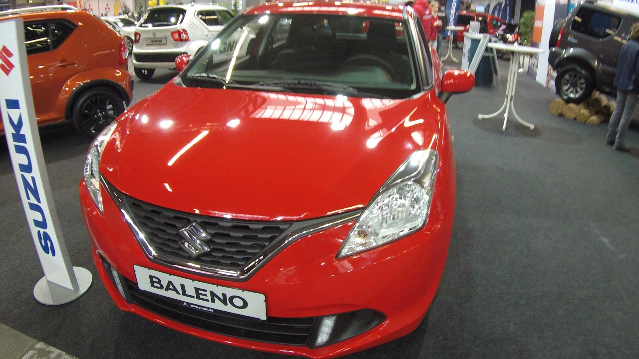 Suzuki Baleno 5 door sedan compact city car auto solid fire red colour ...
