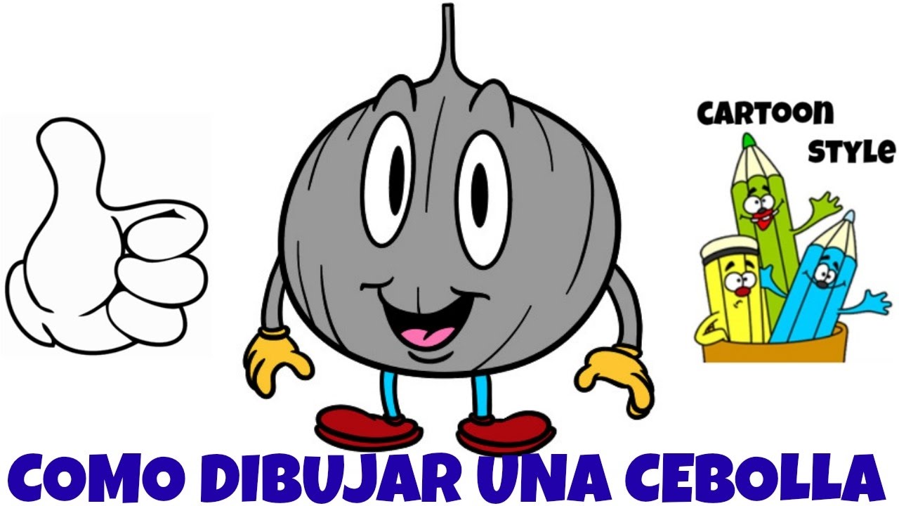 Como Dibujar una Cebolla - How to Draw an Onion - Cartoon Style - YouTube