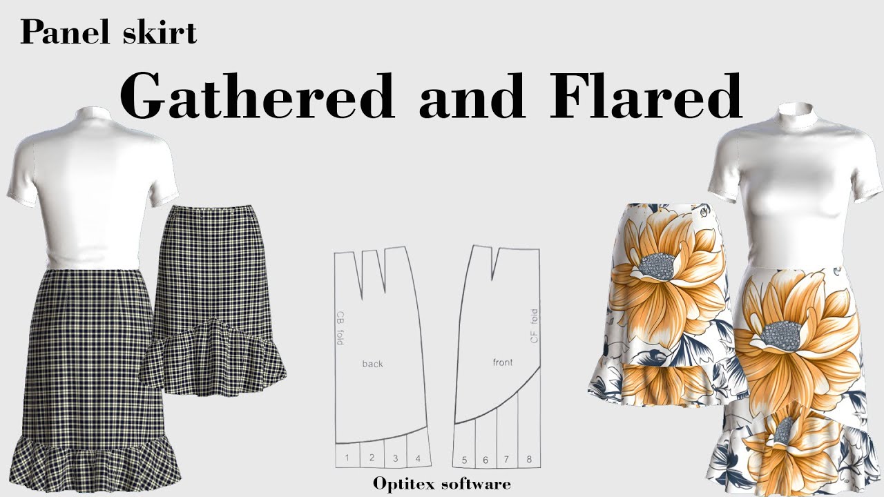 Learn to Create a Panel Skirt Pattern – Gathered & Flared Style - YouTube