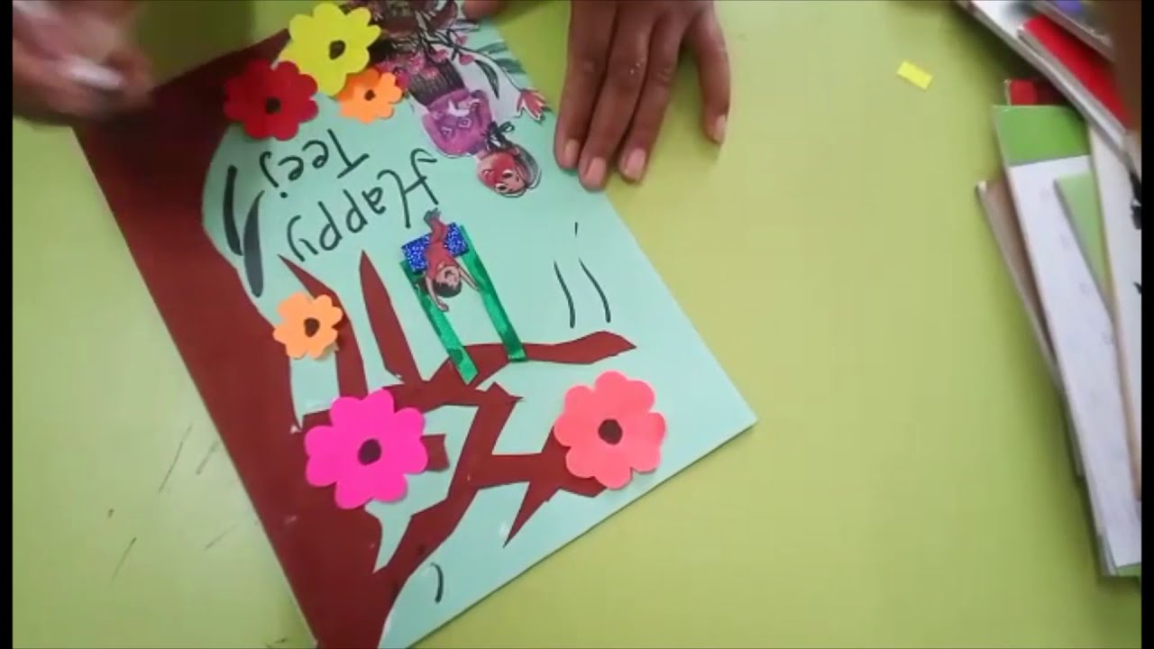 CARD FOR TEEJ CELEBRATION |EASY TO MAKE | BY CRAFT YARD - YouTube