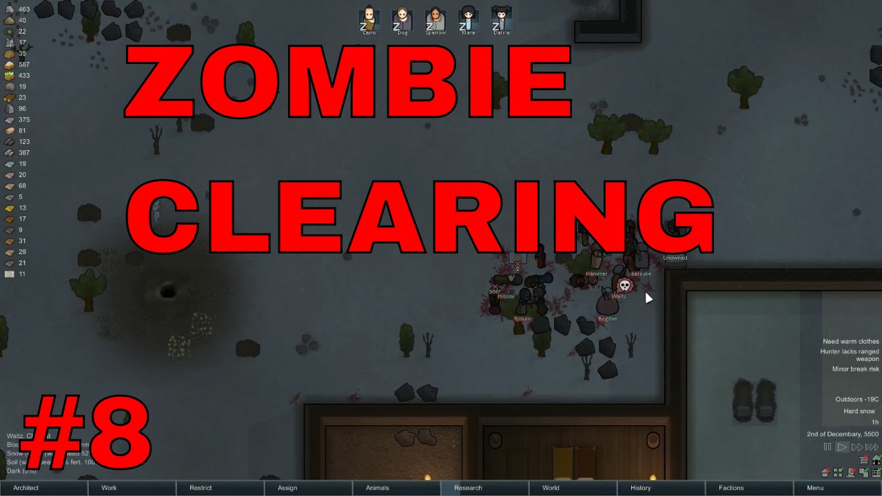 Rimworld Zombieland mod - Baiting zombies - Ep 8 - Rimworld alpha 17 ...