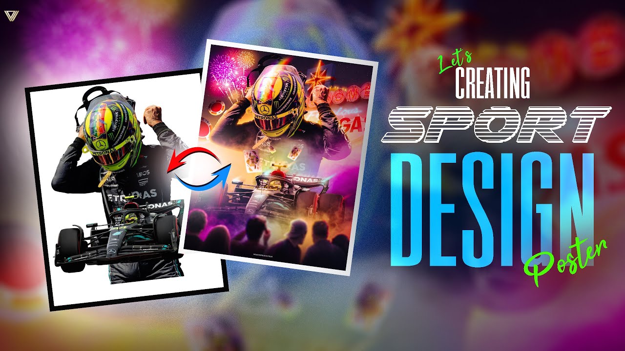 Cara Membuat Poster Sports Design F1 - Sports Design Tutorial - YouTube