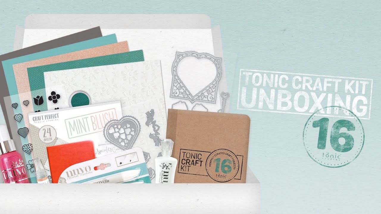 Tonic Live No.120 - Unboxing Tonic Craft Kit 16 - Floral Layered Hearts ...