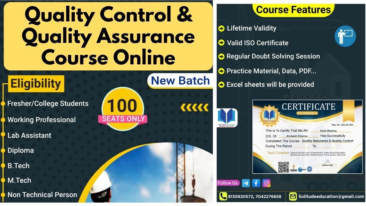 Quality Control & Quality Assurance Course For Civil Engineers | By ...