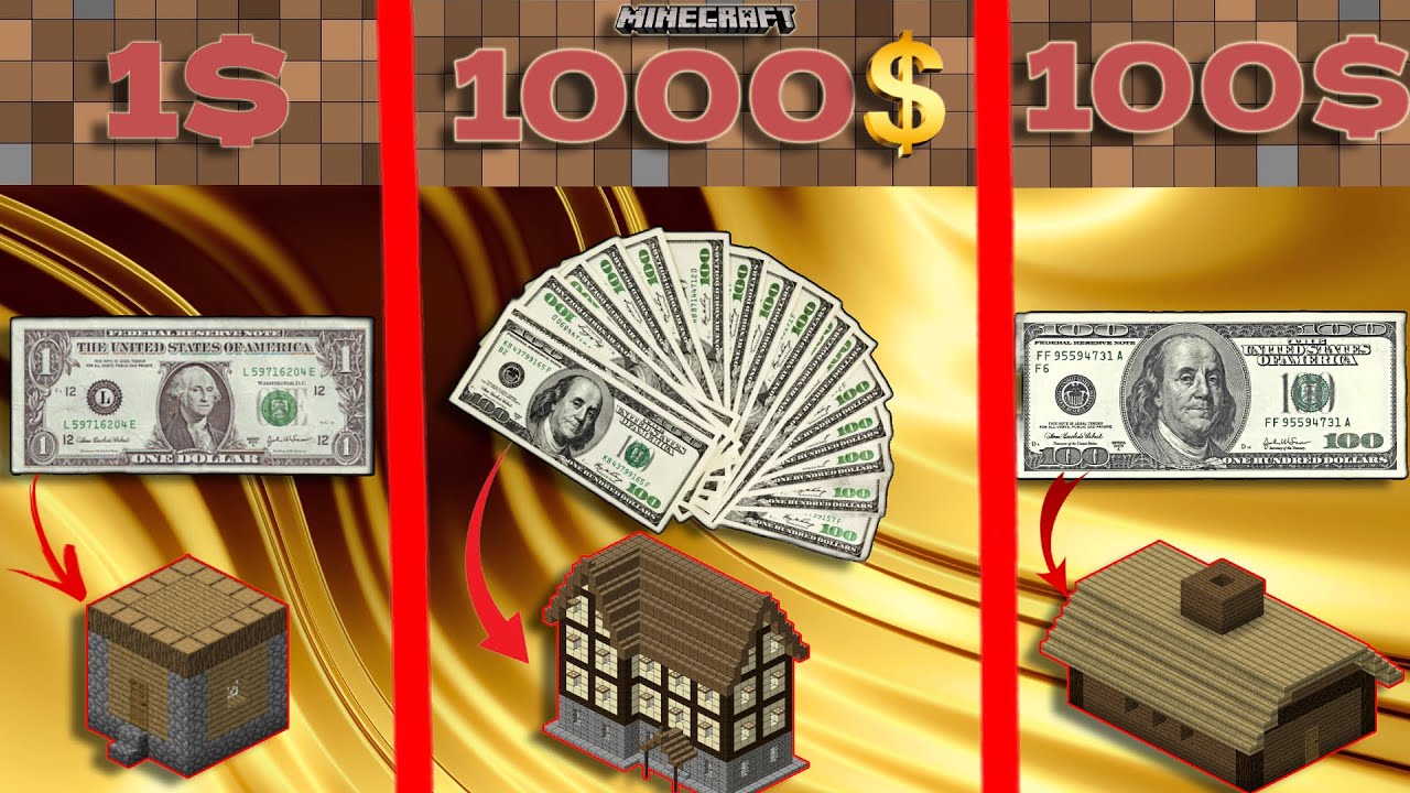 Buildings 1$ vs. 100$ vs. 1000$! IN MINECRAFT! - YouTube
