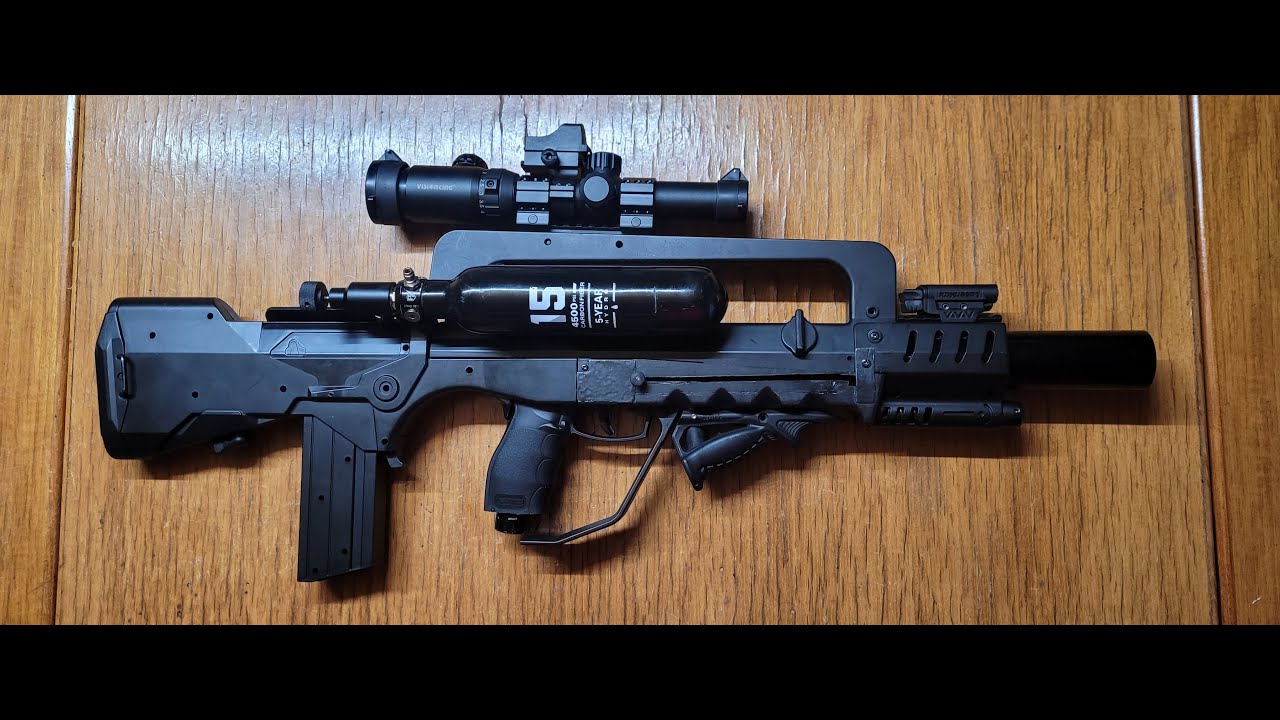 Umarex Famas F1 HDP 50 25 rds HPA Home defence-24 Kit - YouTube
