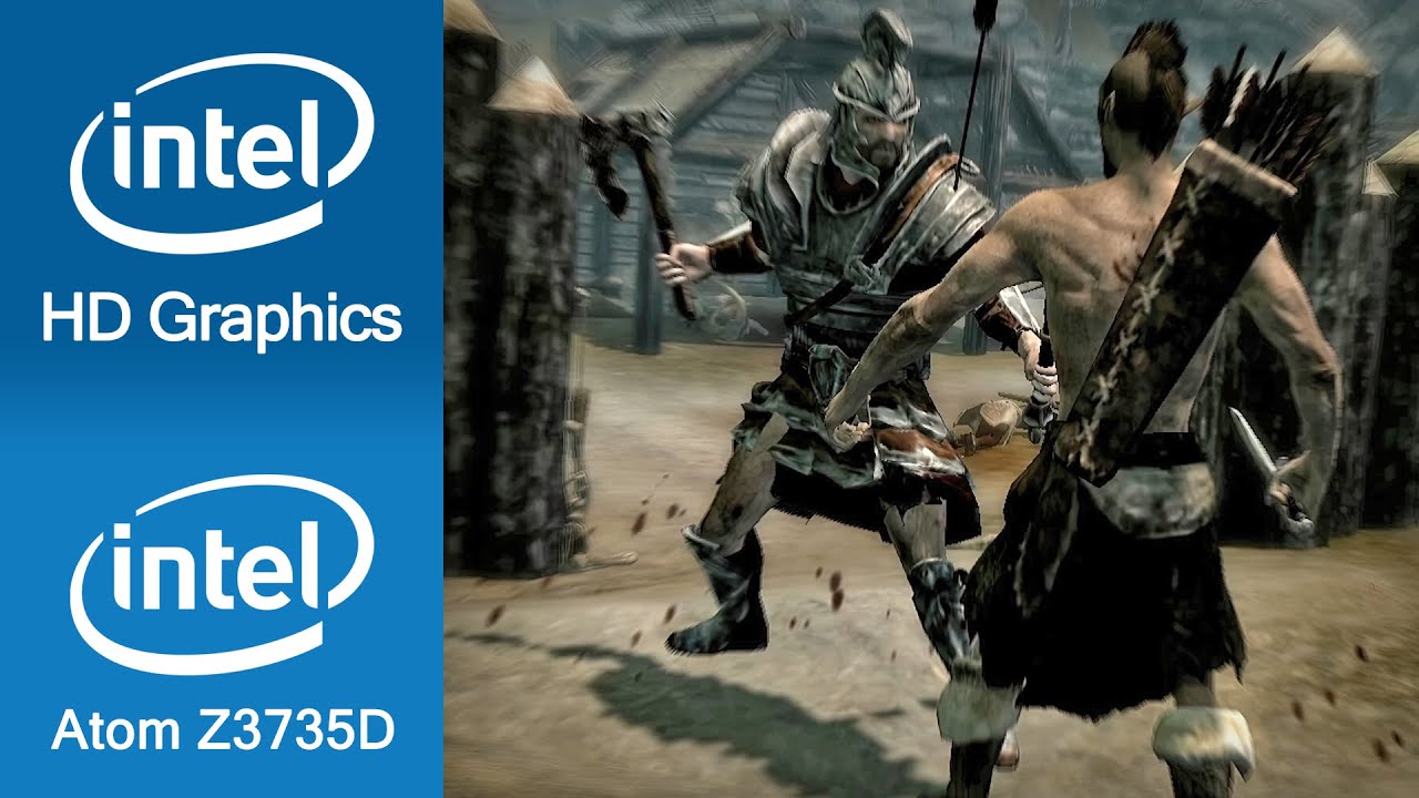The Elder Scrolls Skyrim Gameplay Intel Atom Z3735D + Intel HD Graphics ...