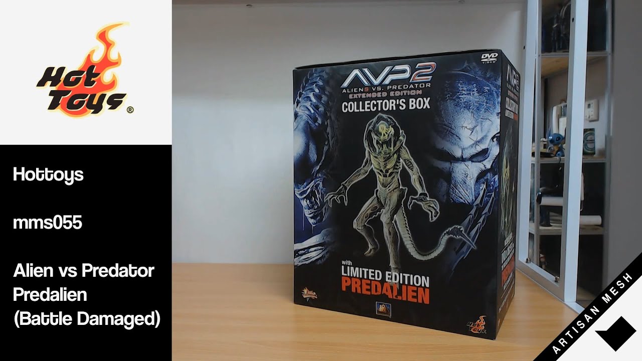 Hottoys mms055 Alien vs Predator 2 Predalien Requiem Battle Damaged_핫토이 ...