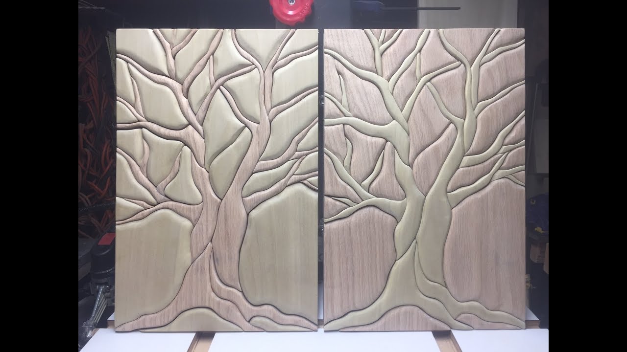 Intarsia Oak and Poplar Tree - YouTube