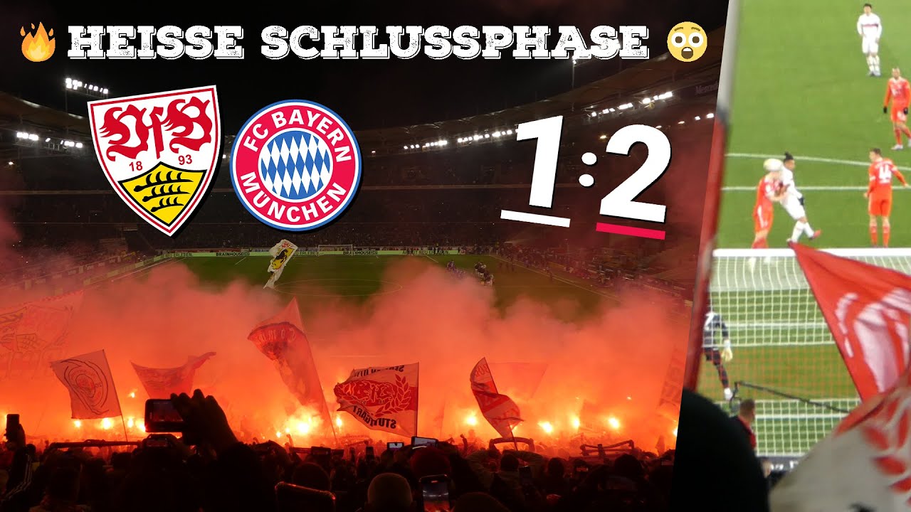 VfB Stuttgart 1:2 Bayern München🔥Pyro-Party & spannende Schlussphase 😲 ...