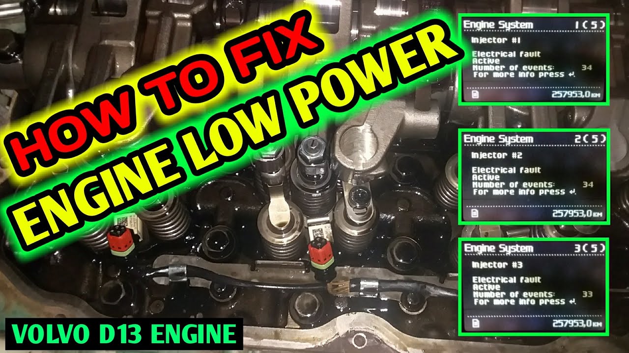 HOW TO FIX VOLVO D13 ENGINE PROBLEMS || Engine Low Power & Injector ...