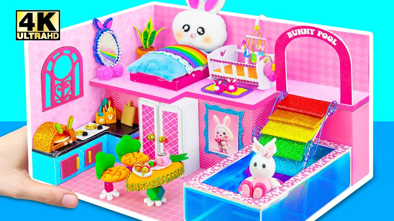 How to Make Cute Bunny House has Bed Room, Kitchen, Living Room ...