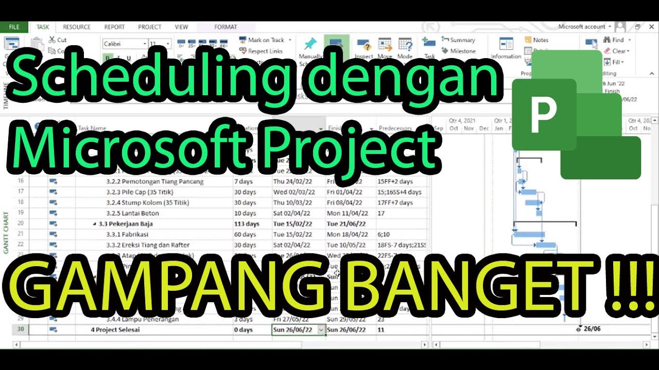 Tutorial Cara Penjadwalan (scheduling) dengan Microsoft Project ...