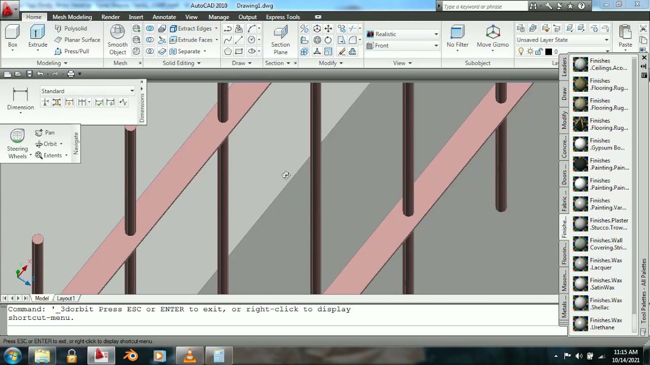 Cara Membuat pagar Besi 3D dengan autocad 2010 - YouTube