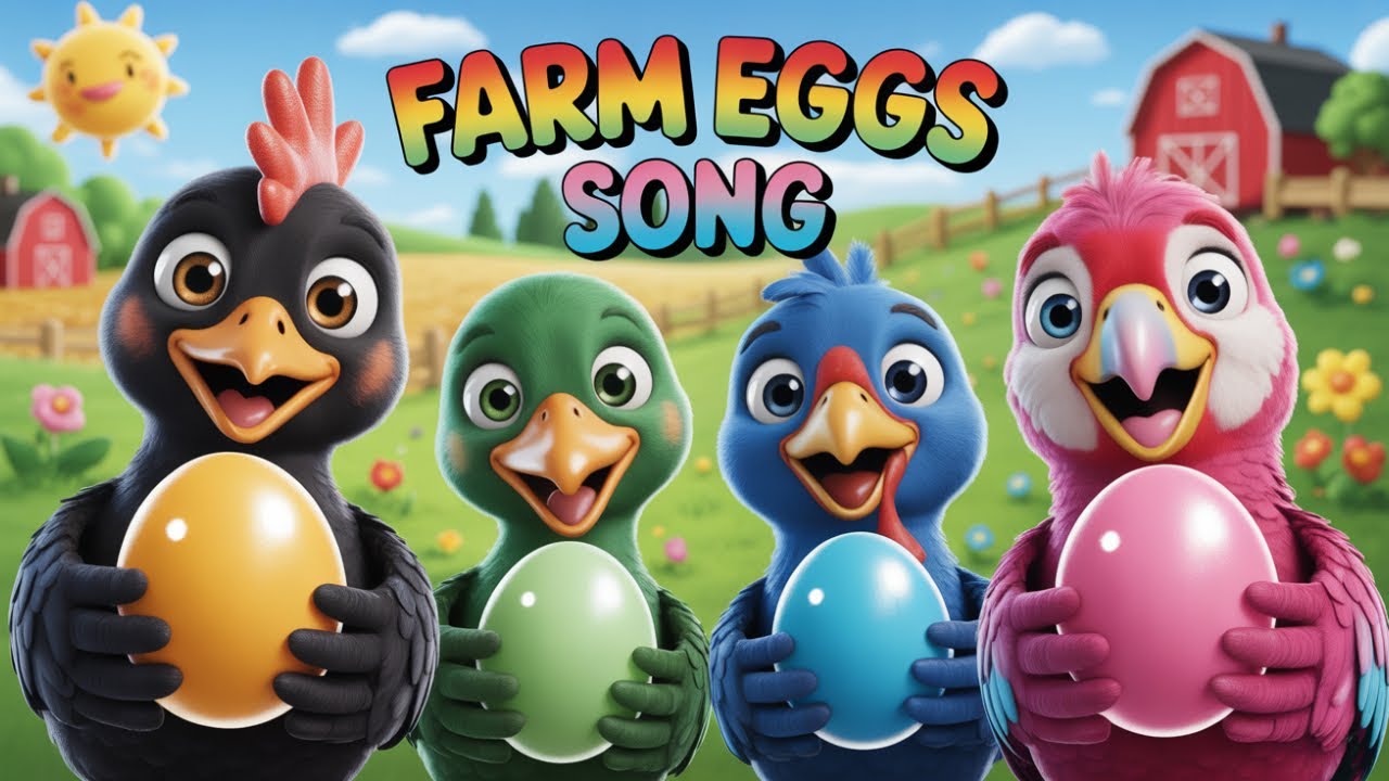 Hickety Pickety My Black Hen | Learn Animals & Colours | Nursery Rhymes ...