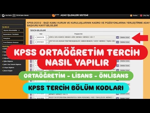 KPSS ORTAÖĞRETİM TERCİH NASIL YAPILIR - 2025 KPSS TERCİH NASIL YAPILIR
