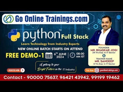 Python Demo Part1 - June 6th 2024 | Bhaskar Jogi | Go Online Trainings | 90000 75637 - YouTube