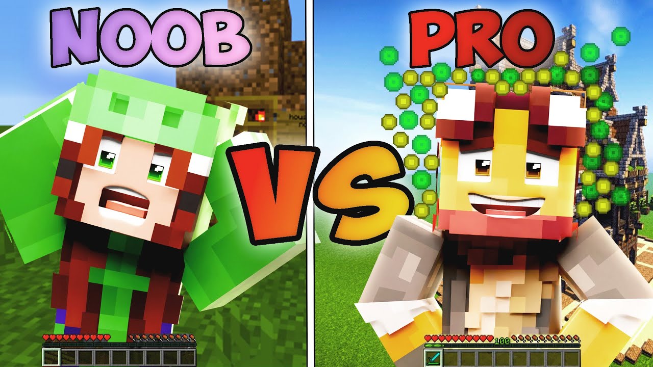 Noob Vs Pro Race To Level 100 In Minecraft - YouTube