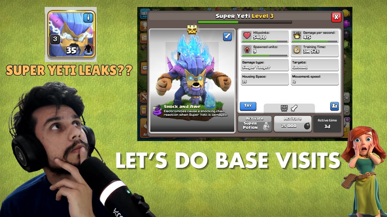 Base Visit | COC LIVE | New Super Troop | SUPER YETI COC LIVE | Clash ...