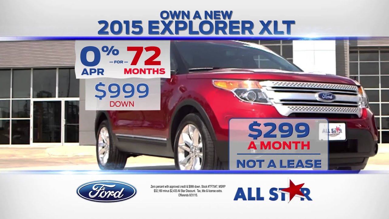 All Star Ford - August 2015 - 2015 Ford Explorer XLT - YouTube