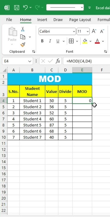 MOD Function in Ms Excel..🔥 Sandeep Yadav ‼️ #ytshorts #excel #exceltips #trending #tricks # ...