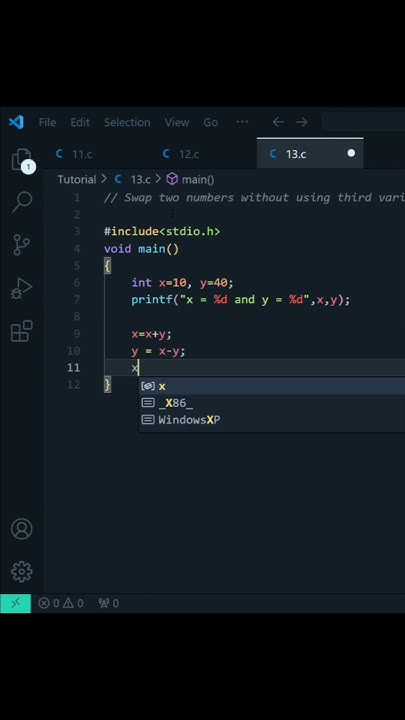 swap two numbers without using 3rd variable #clanguageprogramming # ...