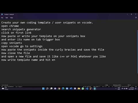 how to create coding template or user snippets on vs code. - YouTube