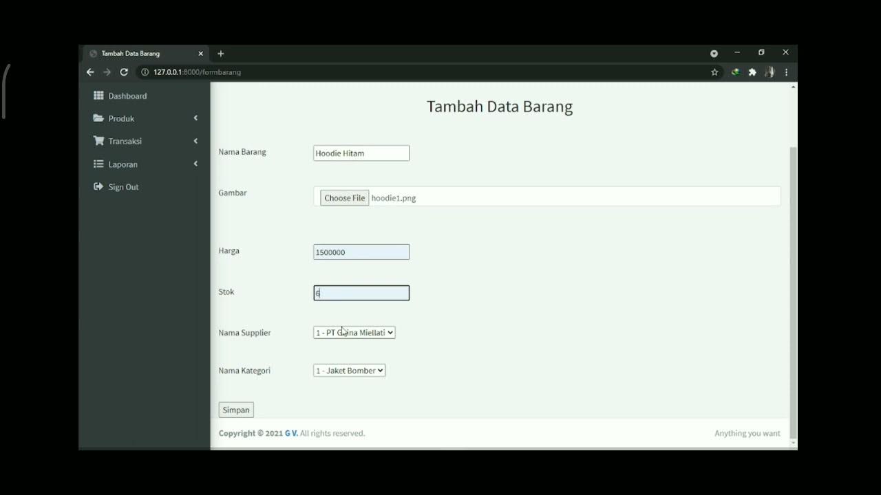 Aplikasi Penjualan Jaket Berbasis Framework (UAS Framework Laravel) - YouTube
