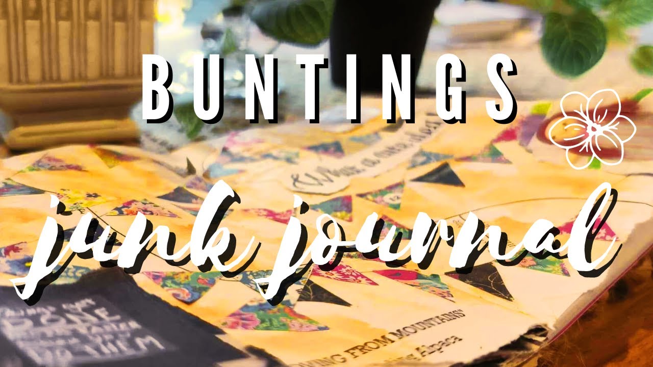 🌼 EP 8 Making BUNTINGS swatches. Decorate junk journal with $1 magazine ...