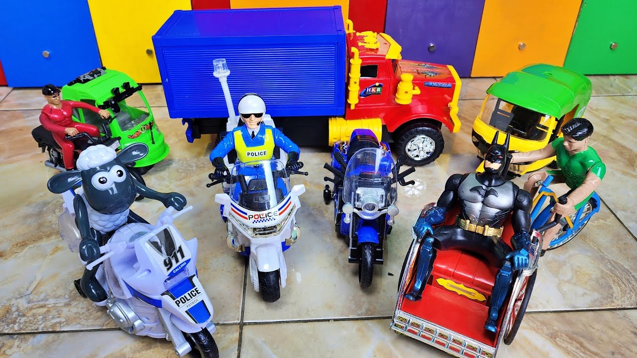 Mainan Batman Naik Becak, Shaun the Sheep Naik Motor, Truk Tronton ...