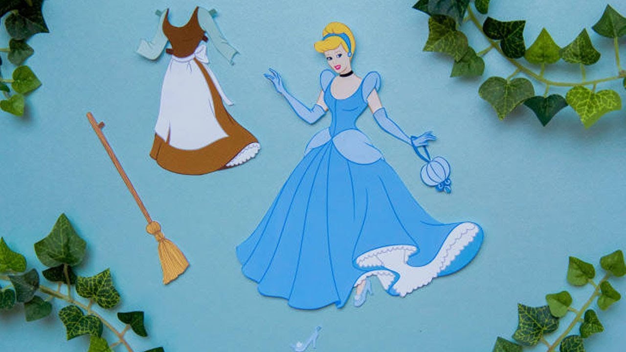 DISNEY PRINCESS : How To Make Cinderella Paper Doll For Kids From ...