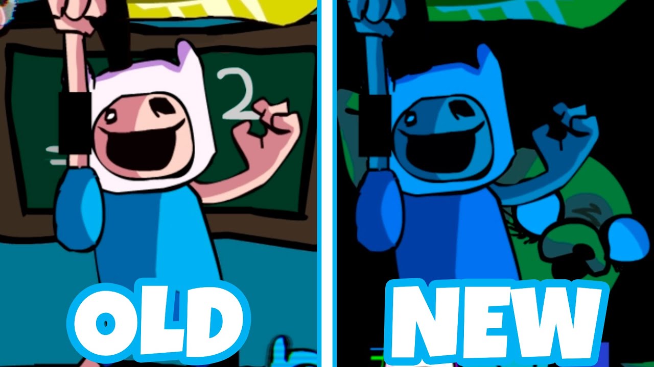 Finn(No-Hero) - OLD vs NEW (FNF Mod Hard/FNF Adventure Time Corrupted ...