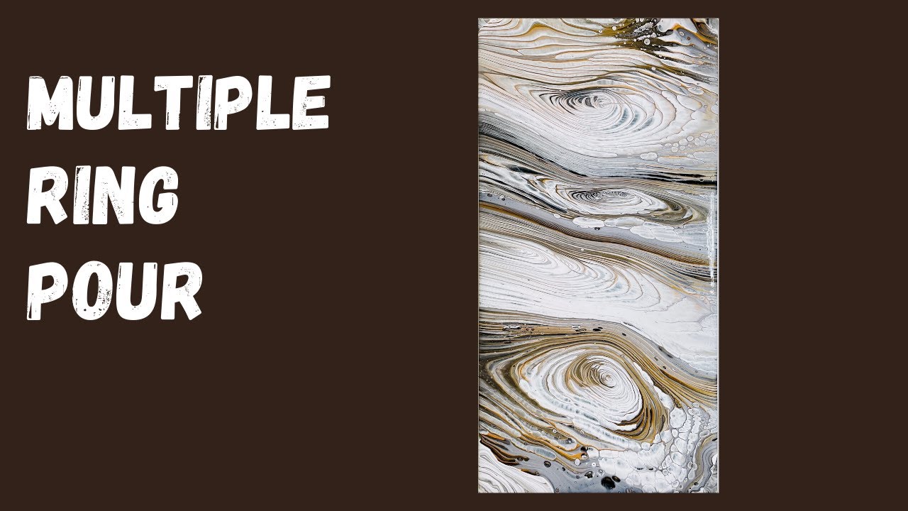 Multiple Ring Pour with Gold - Fluid Art Technique for Beginners - YouTube