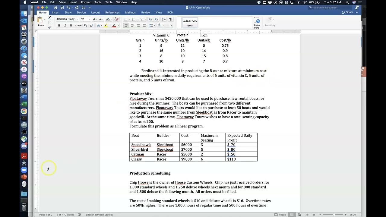 Linear Programming blending - YouTube