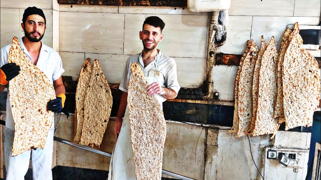 Cooking authentic Sangak bread: how to prepare Sangak bread in an ...