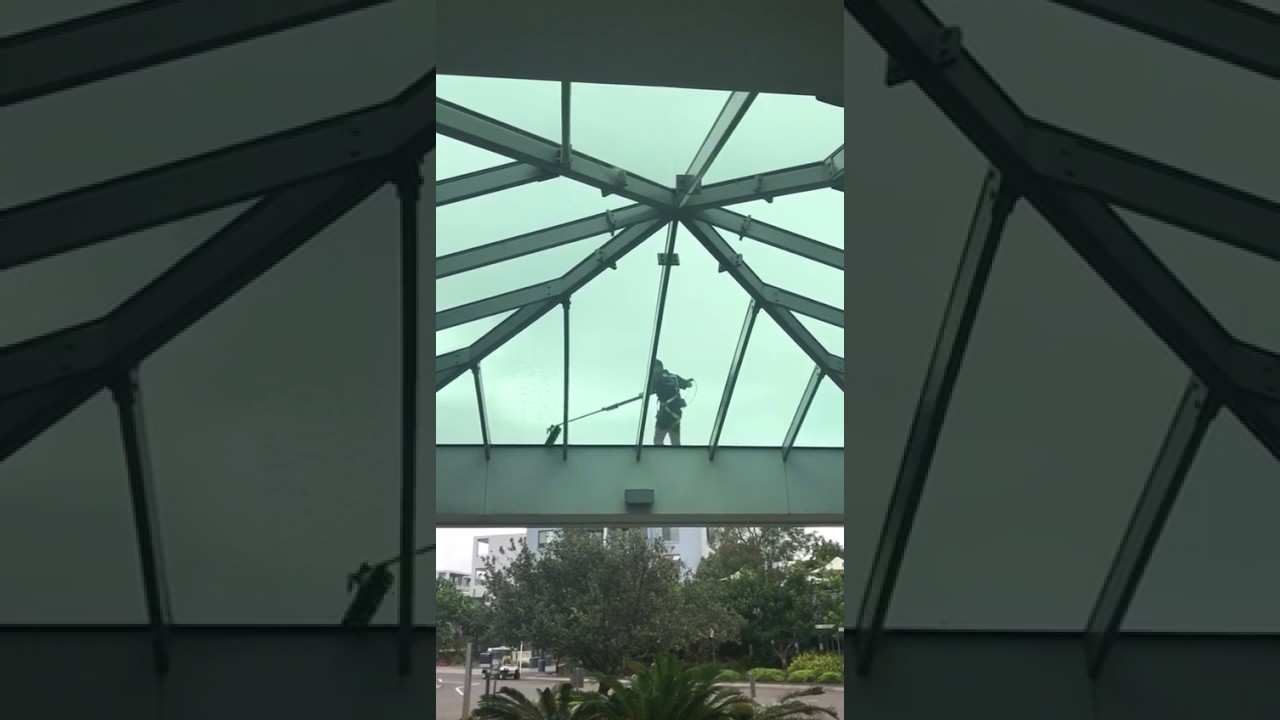 Cleaning a glass roof - YouTube