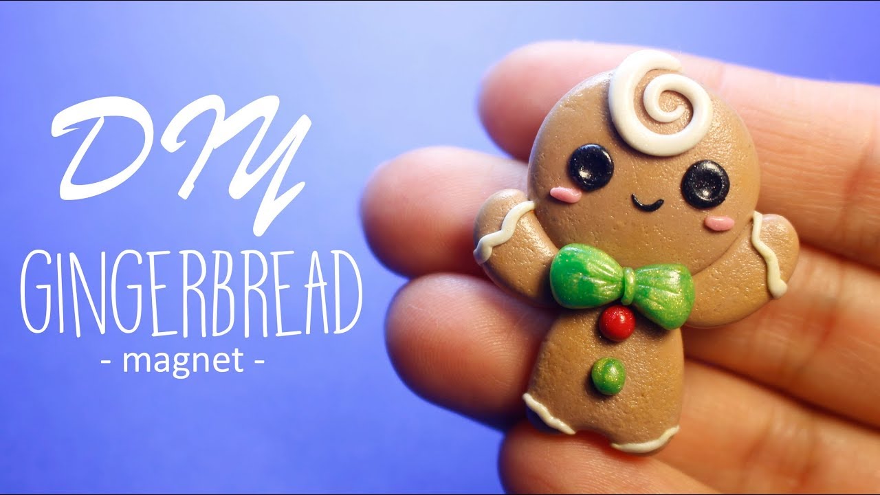 DIY Gingerbread Man Magnet || Polymer Clay || Beginner Friendly - YouTube