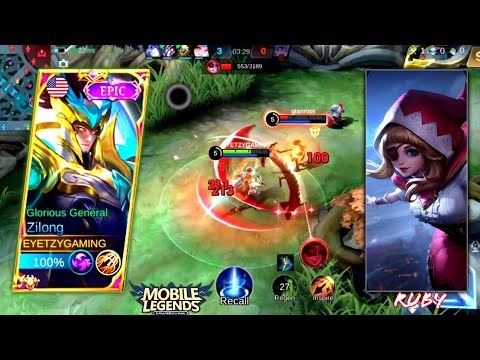 ZILONG FULL ATTACK MOVEMENT SPEED 😱COUNTER RUBY EXP-LANE MLBB BUILD ...