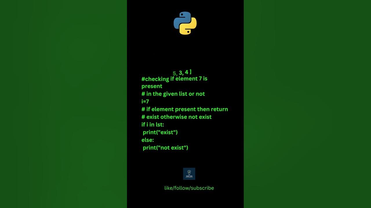 Python Program Check If Element Exists In List Code In Description Shorts Python Youtube